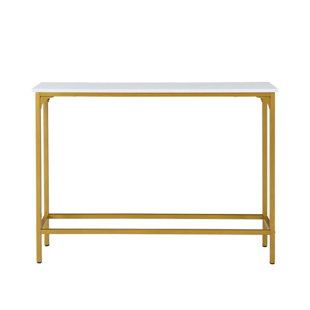 Slim Console Table – White/Gold | Carolina Living